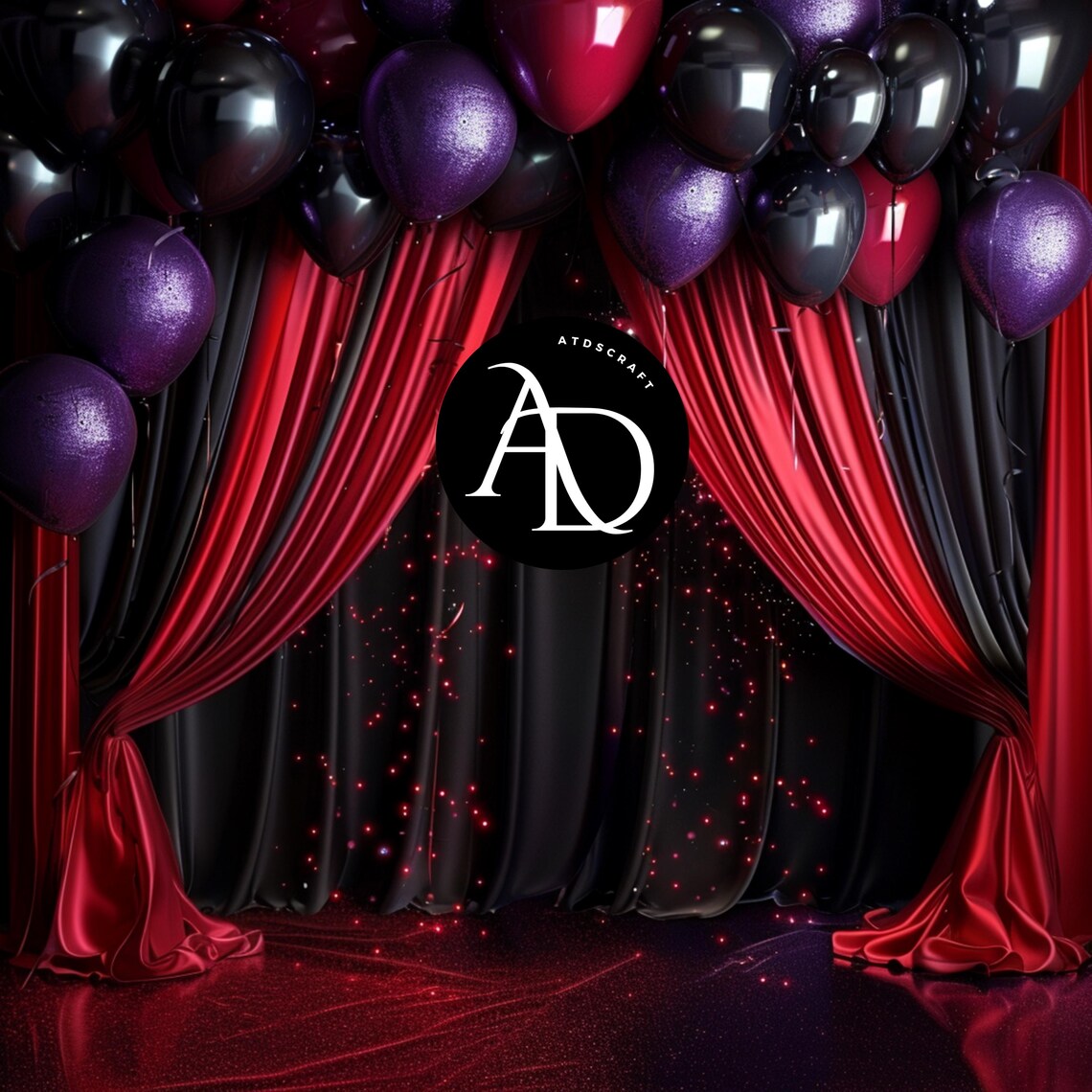 Prom Red Backdrop | Glamorous Party Background | PNG Instant Download ...
