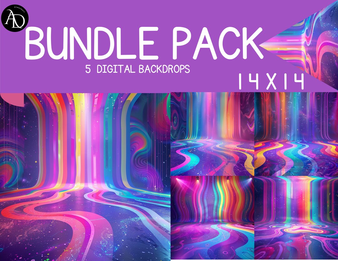 Groovy Birthday Background Groovy Digital- Digital Backdrops of Groovy ...