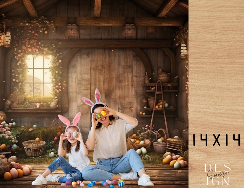 A Rustic Easter Barn CG Backdrop, Easter Background, Easter Bunny ...