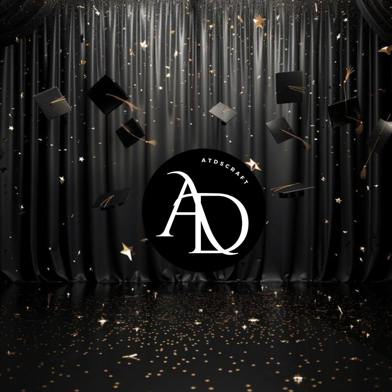 Graduation Studio Photo Graduation Black and Gold Back Ground Ceremony ...