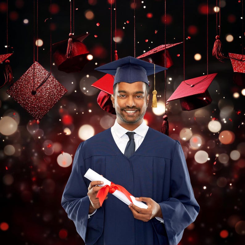Graduation Studio Photo Graduationred Back Ground Ceremony Background ...