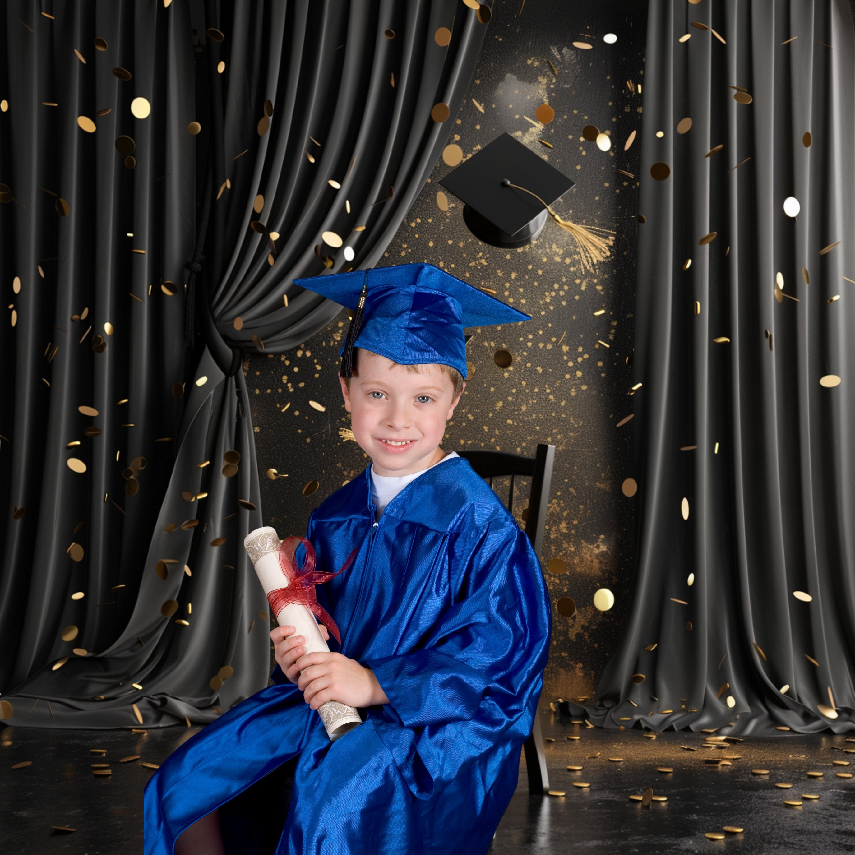 Graduation Studio Photo Graduation Black and Gold Back Ground Ceremony ...
