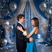 Blue & Silver Glitter Curtain Backdrop | Elegant Event Decor | Wedding ...