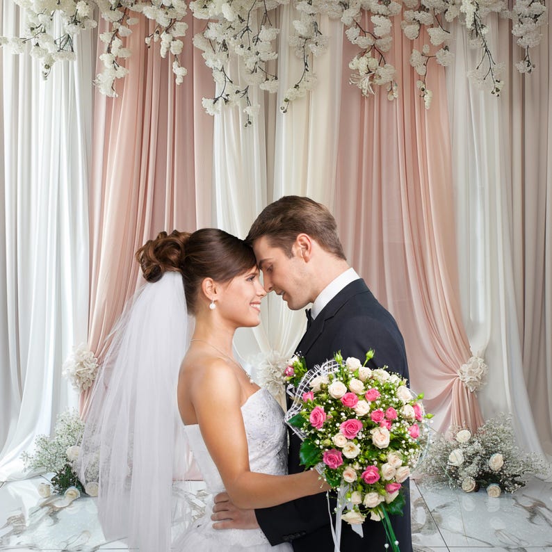 Pink Floral Party Backdrop Bundle, Wedding Prom Birthday Graduation ...