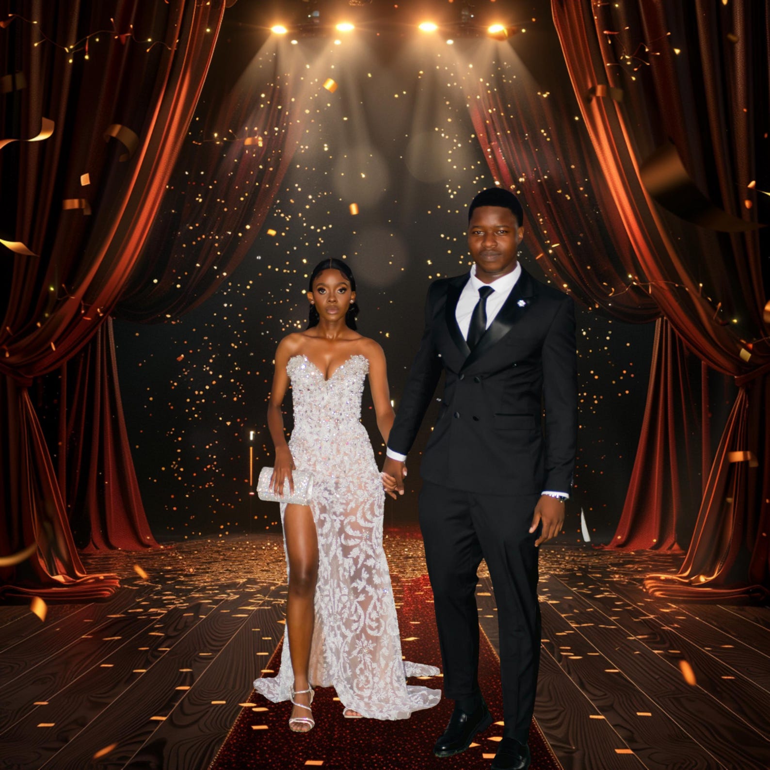 Golden Spotlight Digital Backdrop | Elegant Stage Background | VIP ...