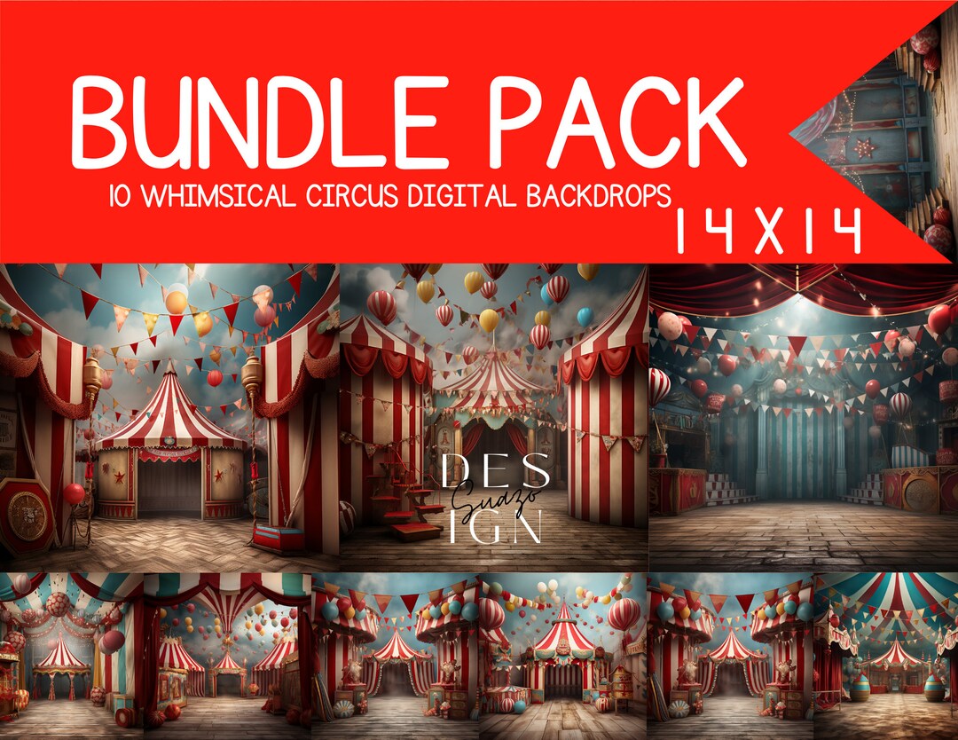 Circus Fine Art Backdrop for Photo , Circus Themed Backdrop Set ...