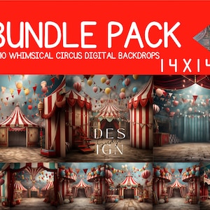 Circus Fine Art Backdrop for Photo , Circus Themed Backdrop Set ...