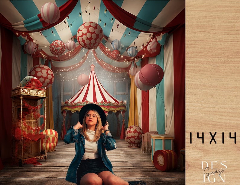 Circus Fine Art Backdrop for Photo , Circus Themed Backdrop Set ...