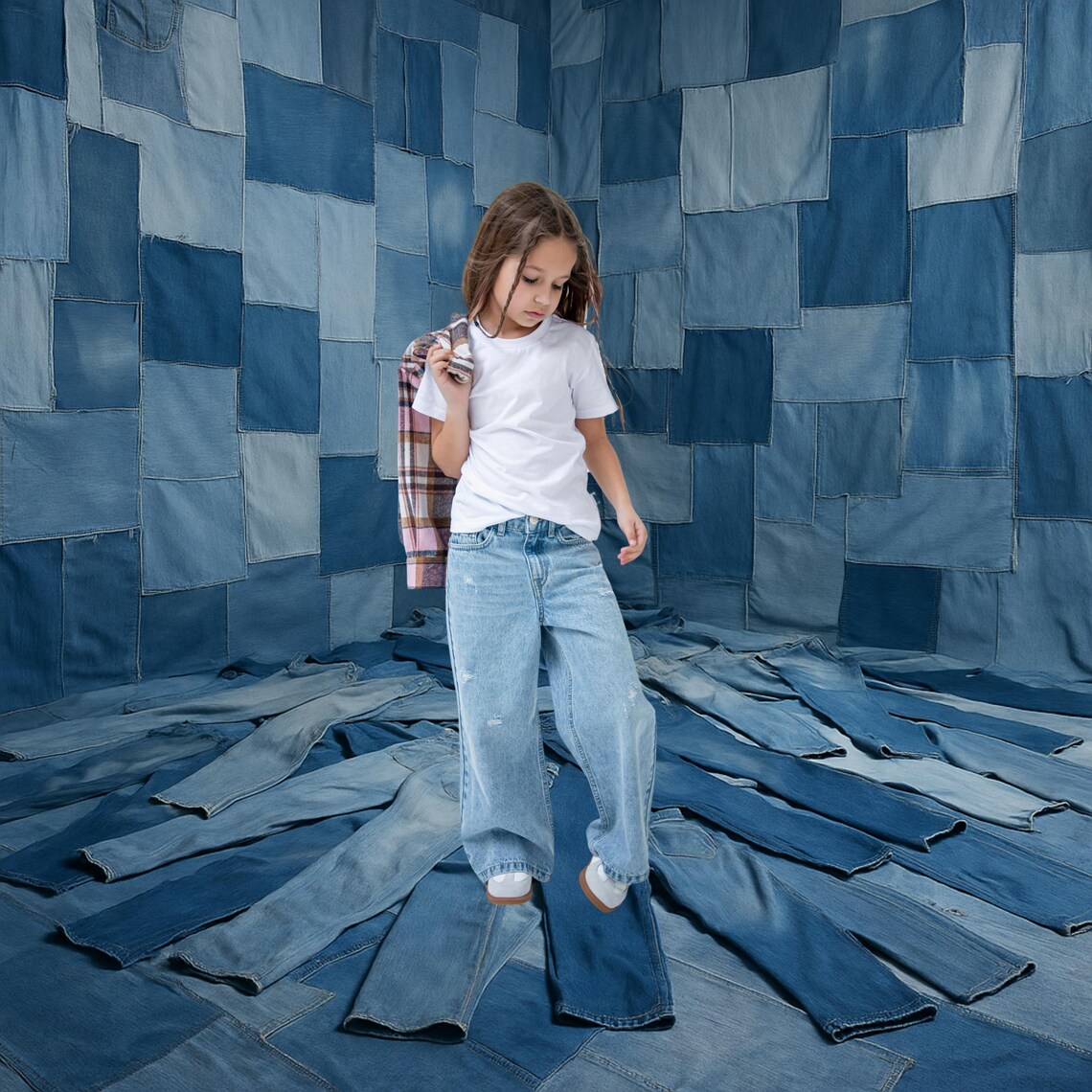 Denim Patchwork Digital Backdrop: Fashion Photography (14x14) (digital ...