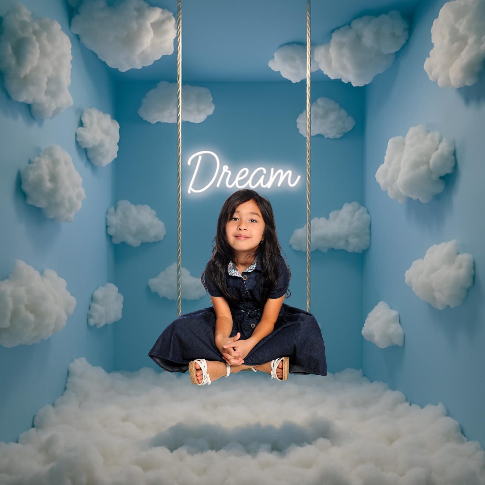 Dream Neon Cloud Swing Digital Backdrop: Fantasy Photoshoot (digital ...