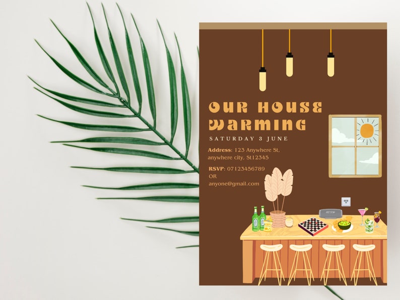 Editable Housewarming Invitation, Instant Download, Canva Template - Etsy