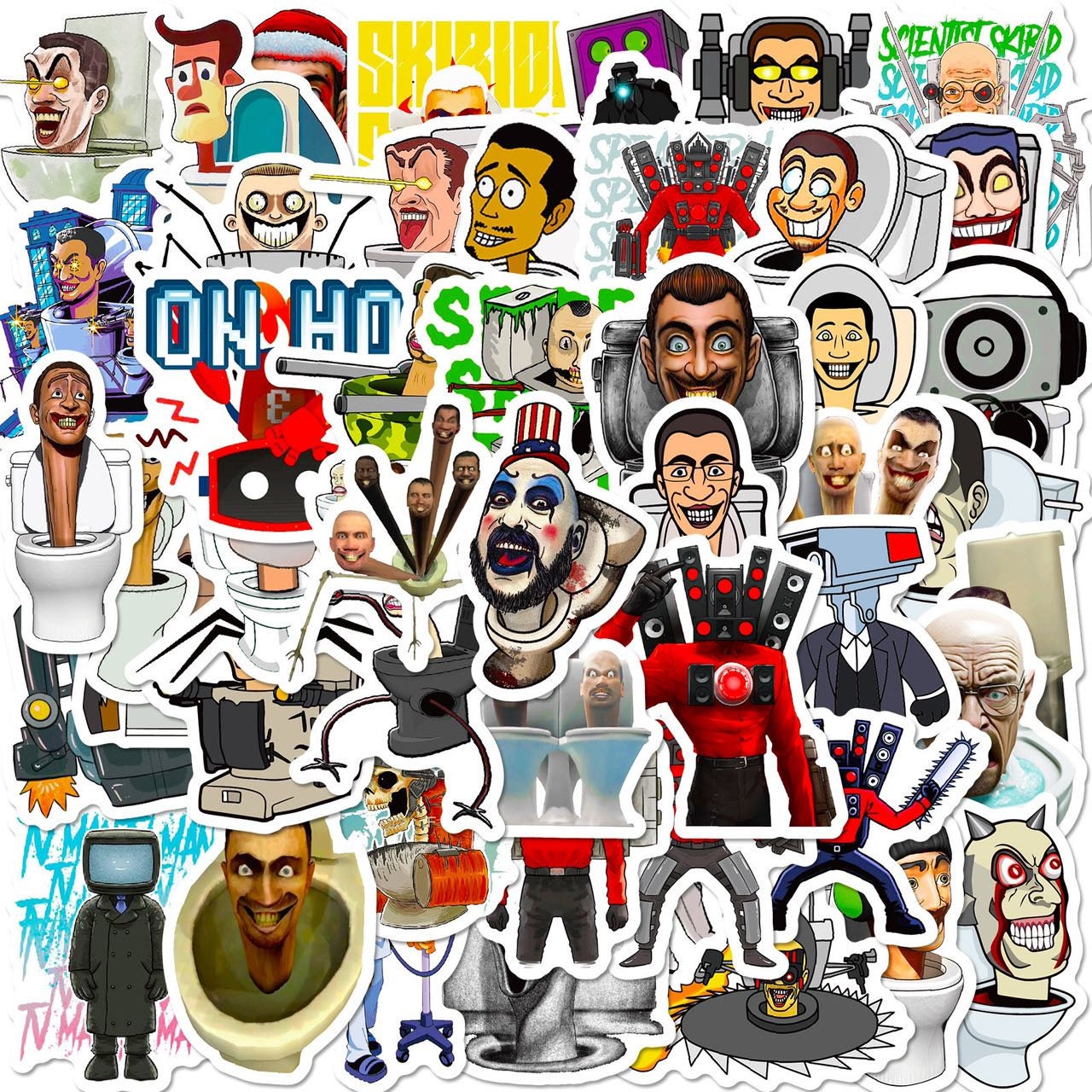 Skibidi Toilet Action Figure Set Clock Man and Stickers - Etsy