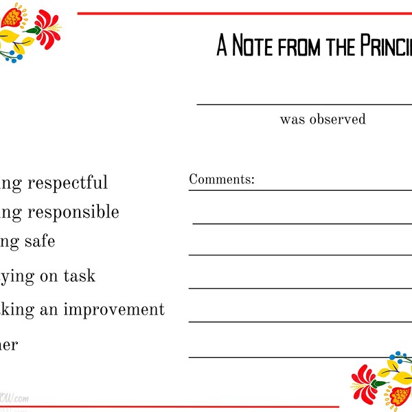 Positive Note From the Principal - Etsy