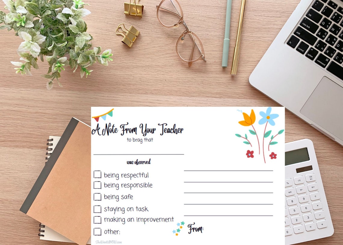 Teacher Note, Teacher Mail, Brag Note, Good Day Note, Back to Schoo ...