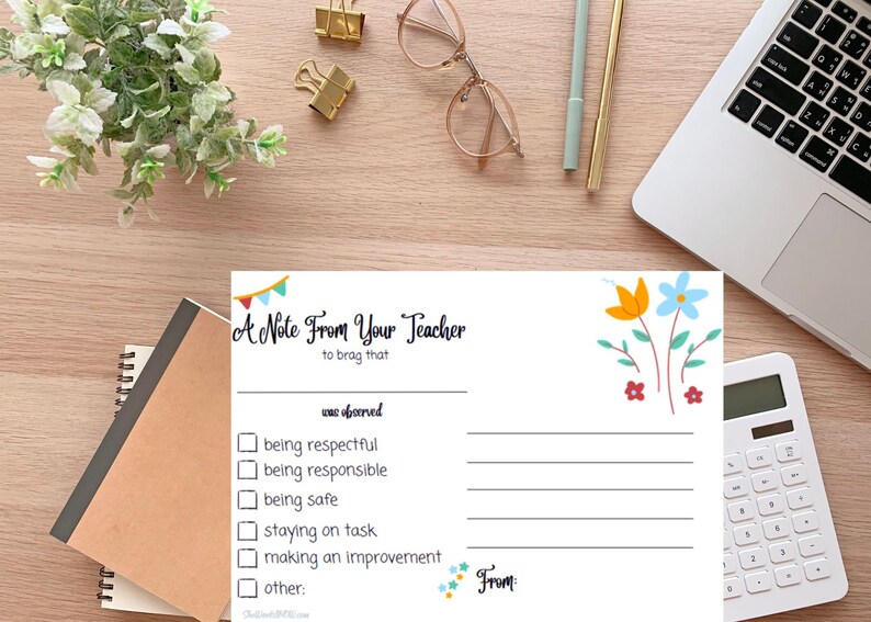 Teacher Note, Teacher Mail, Brag Note, Good Day Note, Back to Schoo ...