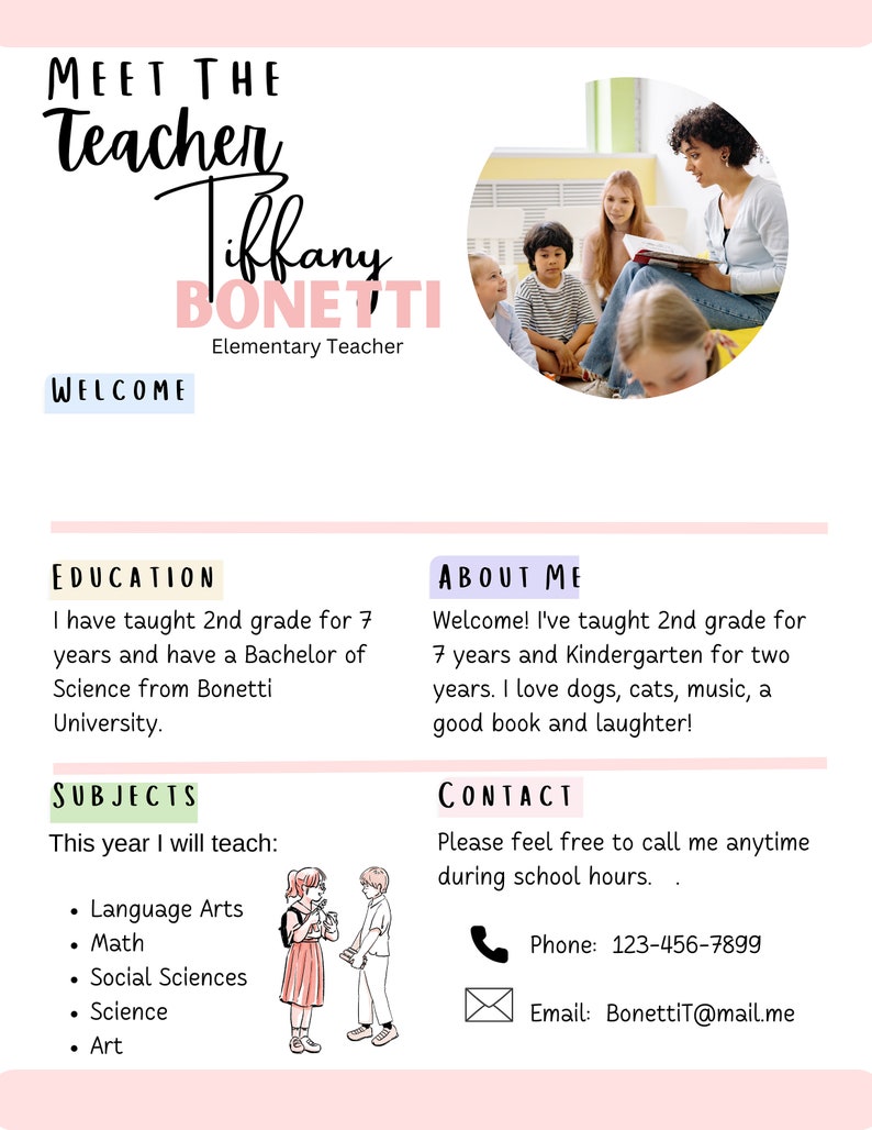 EDITABLE Meet the Teacher Canva Template - Etsy