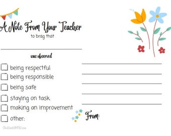 Retro Happy Mail Positive Note From the Teacher Teacher - Etsy