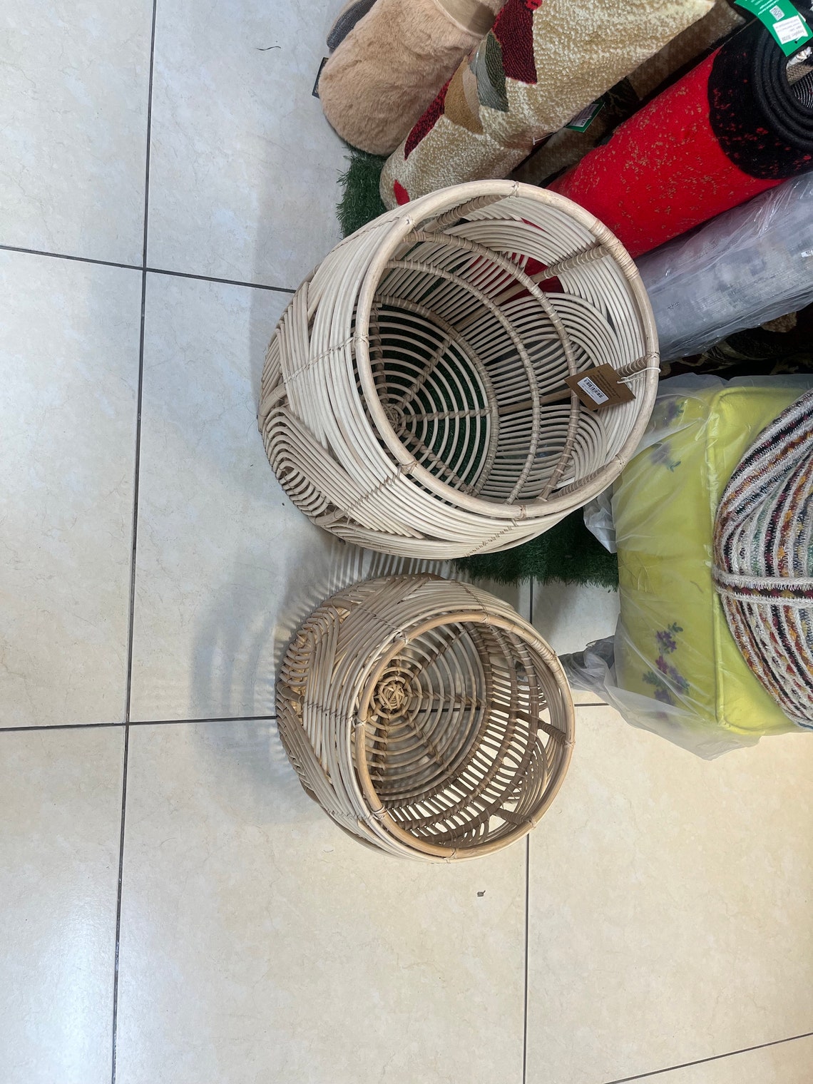 Large Bamboo & Straw Ratan Ethnic Style Baskets ETHNICLASSY HOME DECOR ...