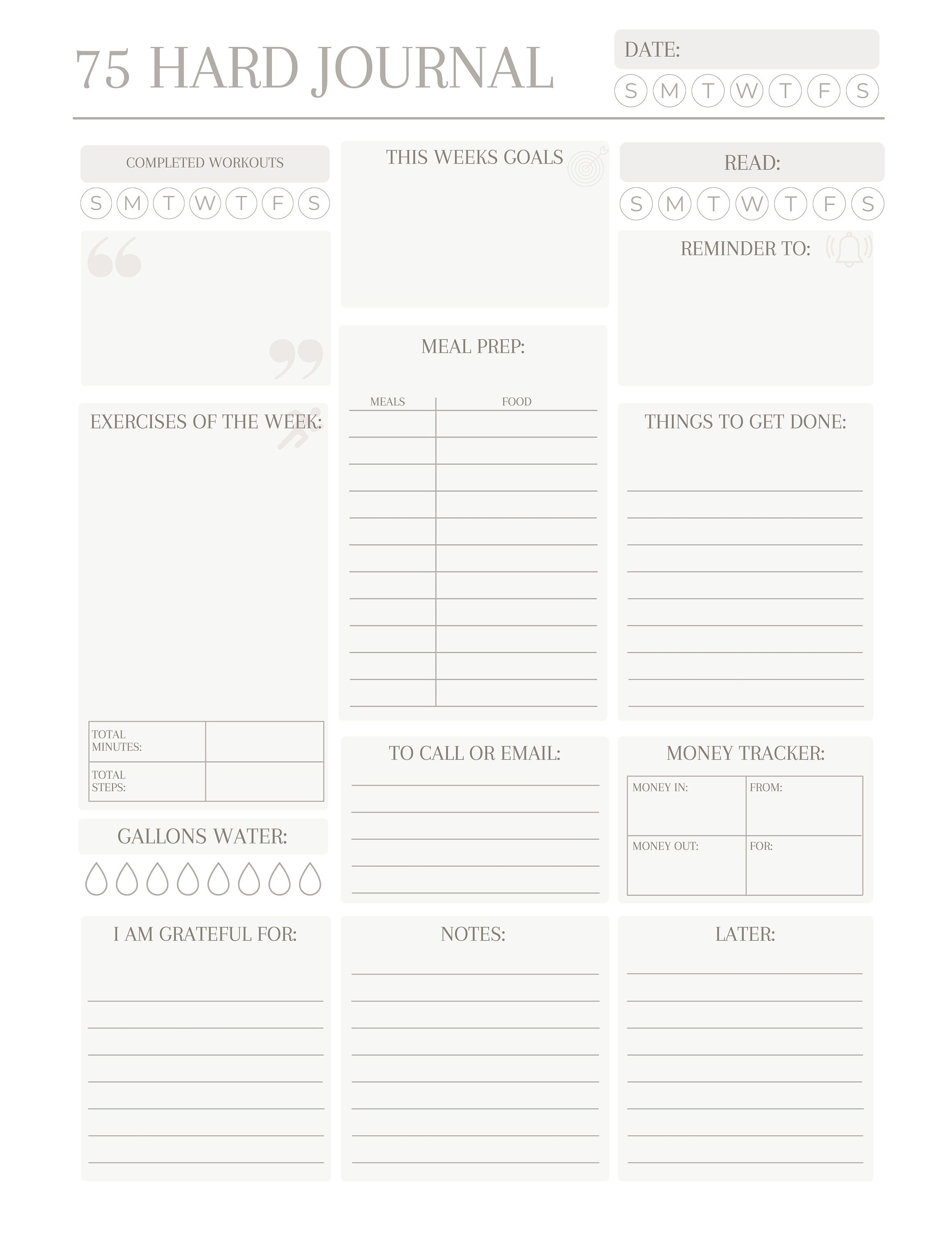 75 Hard Journal - Etsy
