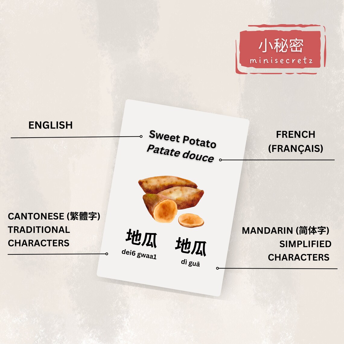Chinese Vegetable Flashcards PRINTABLE, Traditional Chinese, Simplified ...