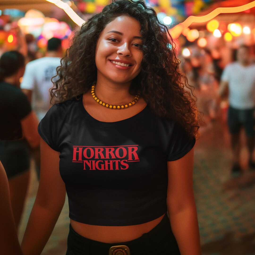 Horror Nights Crop Top, Stranger Horror Cropped Shirt, HHN Short Sleeve ...