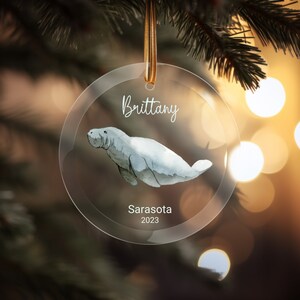 Personalized Manatee Ornament, Glass Manatee Ornament, Custom Florida ...