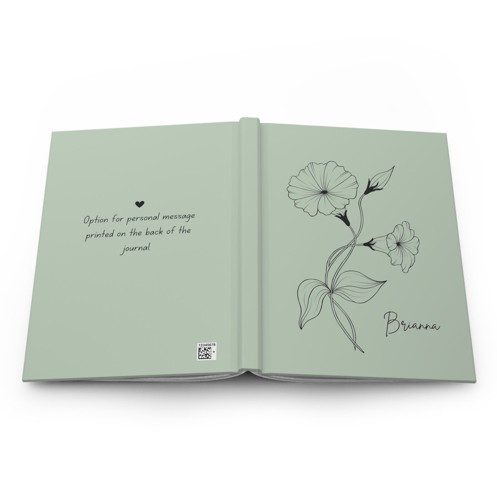 Personalized Birth Flower Hardcover Journal, Birth Month Gift, Custom ...