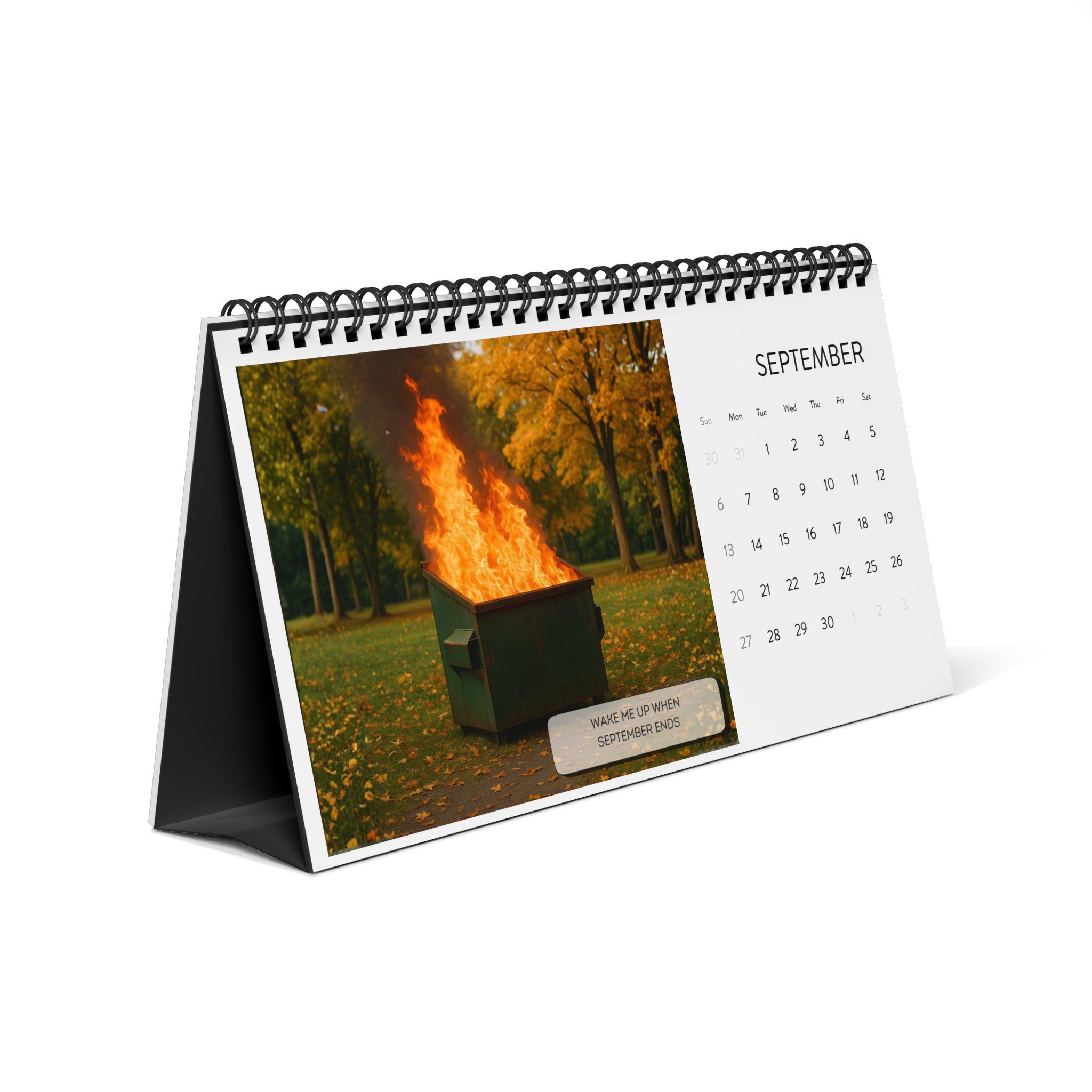 Dumpster Fire Calendar 2026 Desk Calendar | Funny Quotes, Office Humor ...