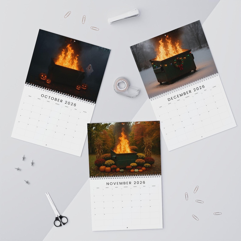 2026 Dumpster Fire Calendar Funny Desk Calendar Gag Gift Sarcastic ...
