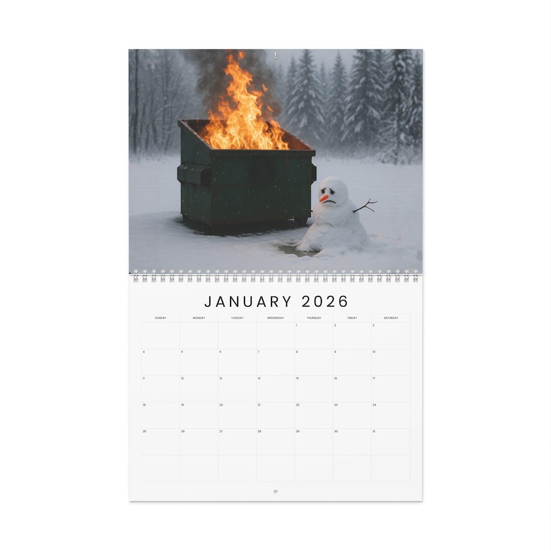 2026 Dumpster Fire Calendar Funny Desk Calendar Gag Gift Sarcastic ...