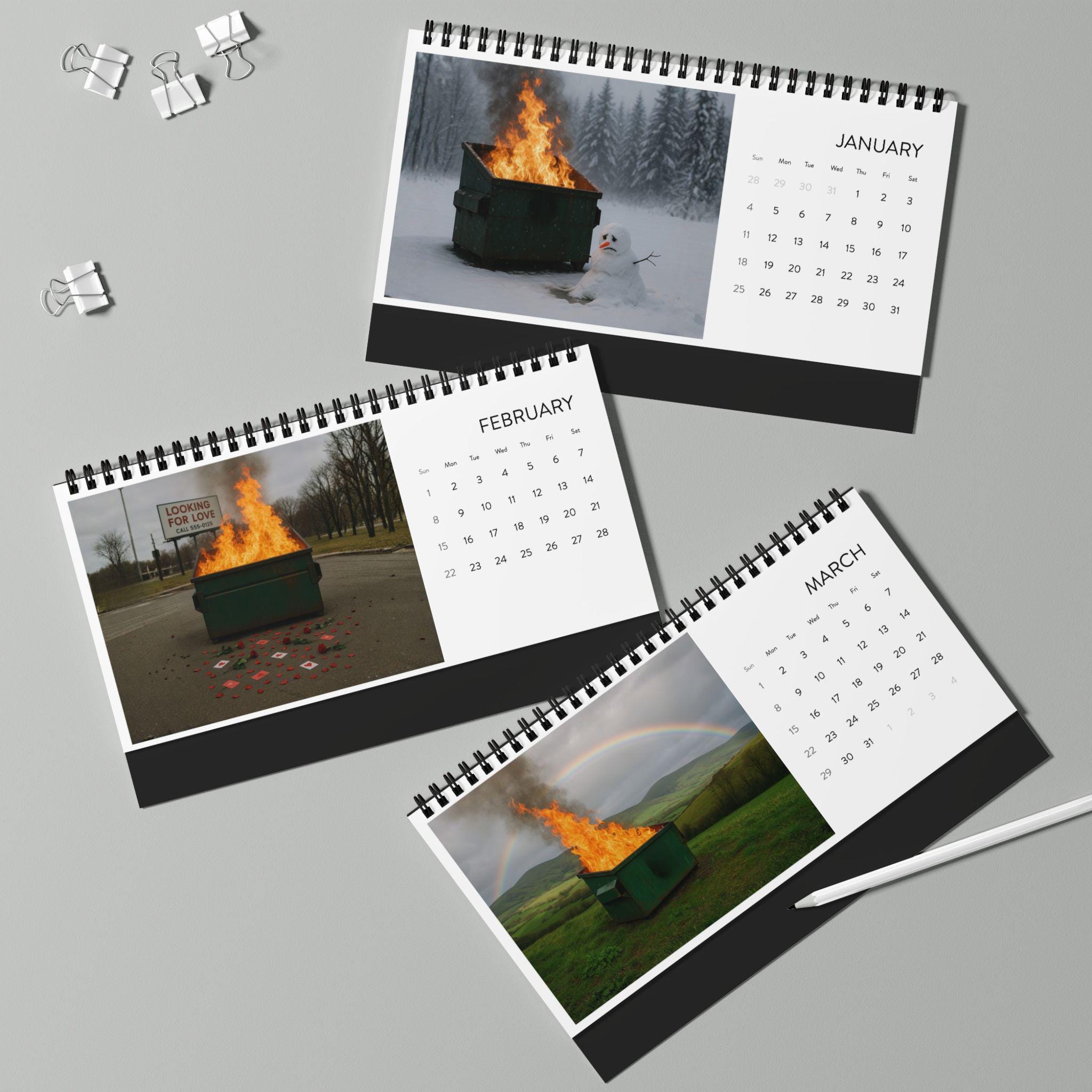 Dumpster Fire 2026 Desk Calendar - Etsy