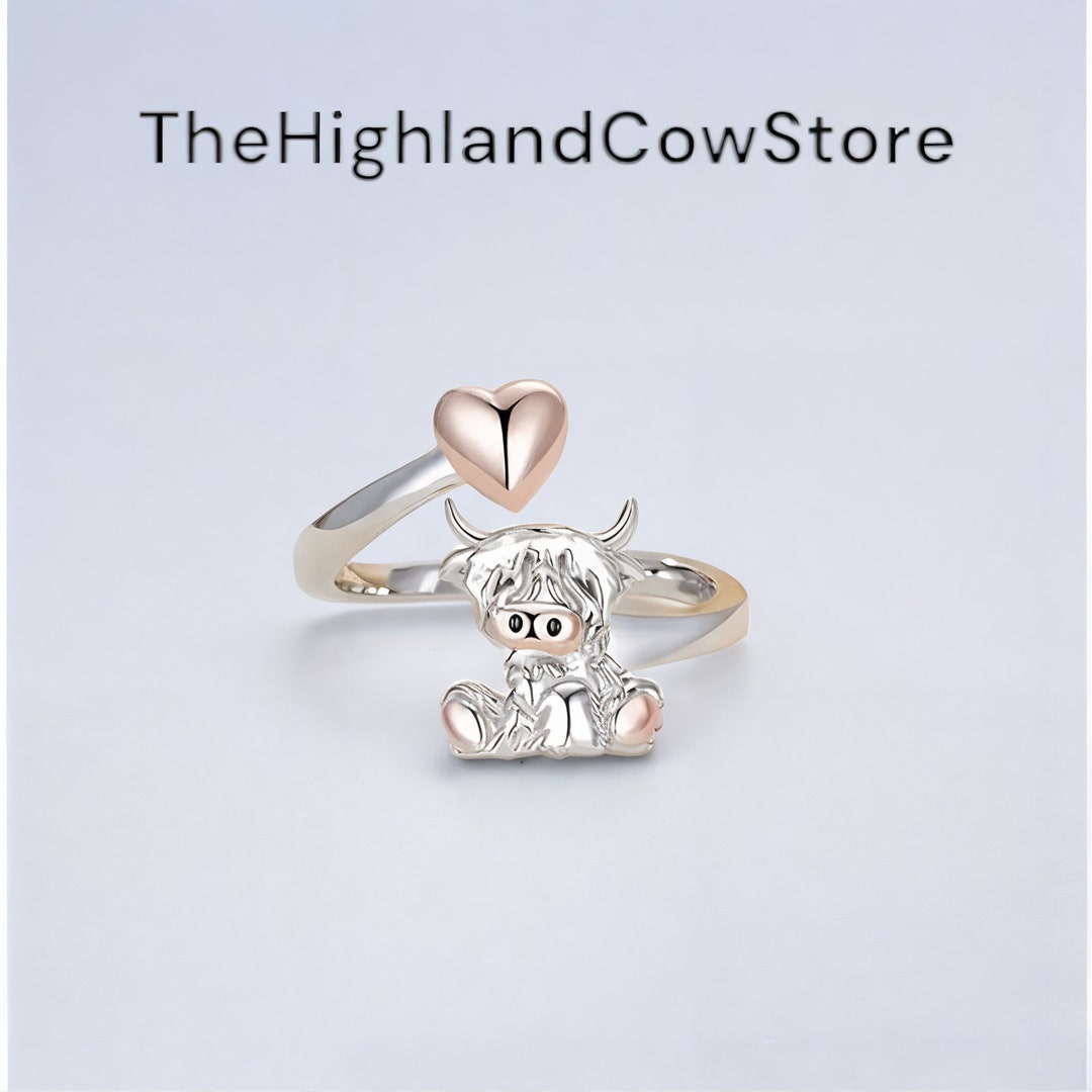 Highland Cow Adjustable Ring Highland Cow Jewellery Unique Animal ...