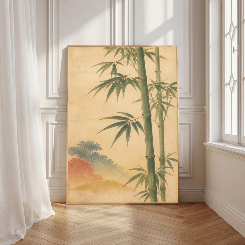 Vintage Bamboo Wall Art Print, Japanese Botanical Poster, Asian ...