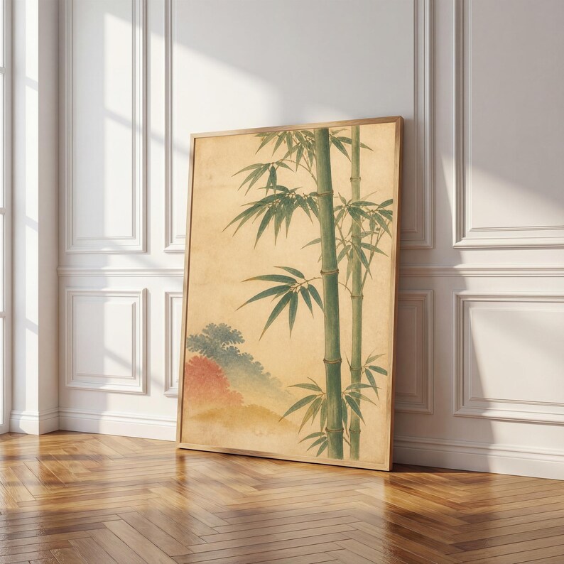 Vintage Bamboo Wall Art Print, Japanese Botanical Poster, Asian ...