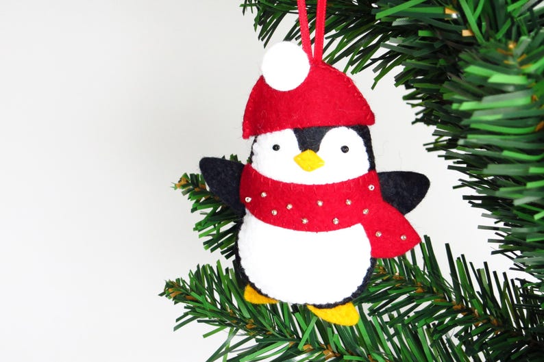 Handmade Christmas Felt Penguin Ornament Home Decor Xmas Decorations 1 ...