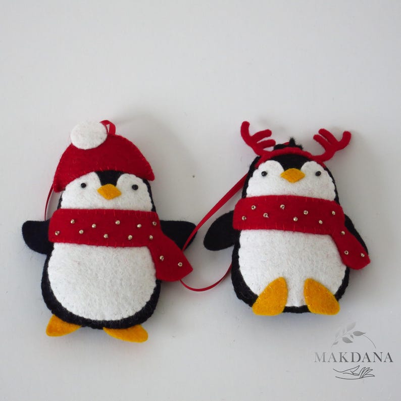 Handmade Christmas Felt Penguin Ornament Home Decor Xmas Decorations 1 ...