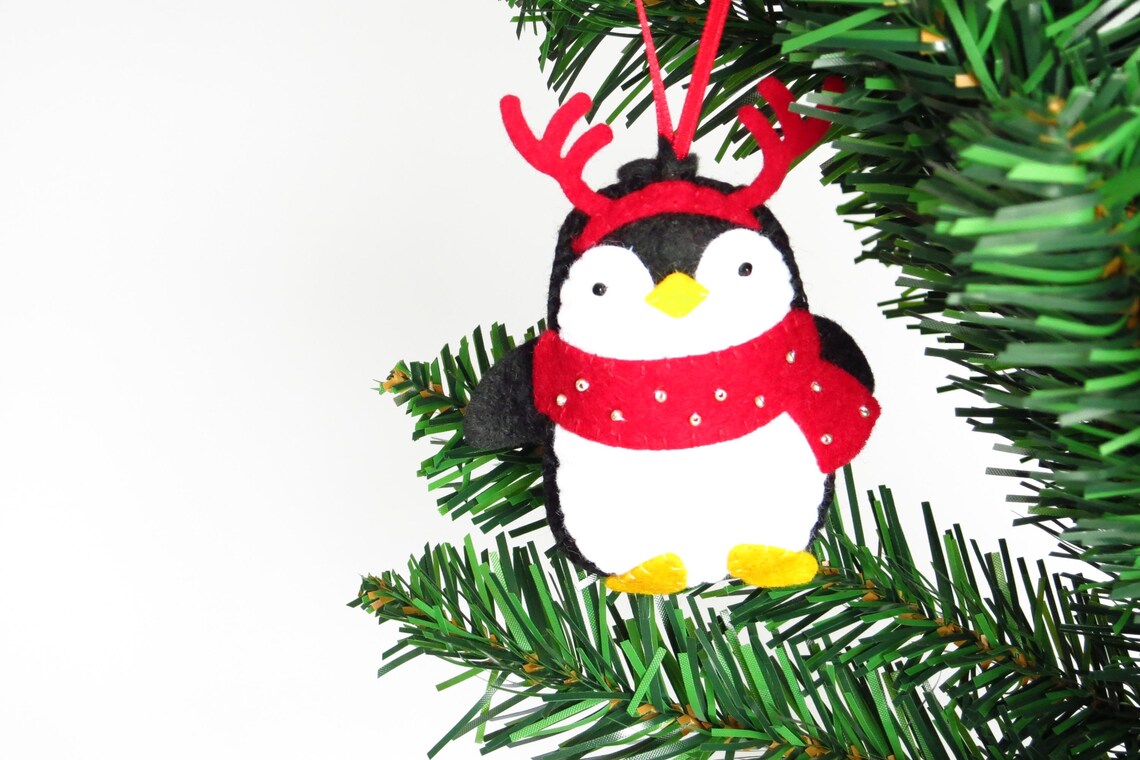 Handmade Christmas Felt Penguin Ornament Home Decor Xmas Decorations 1 ...