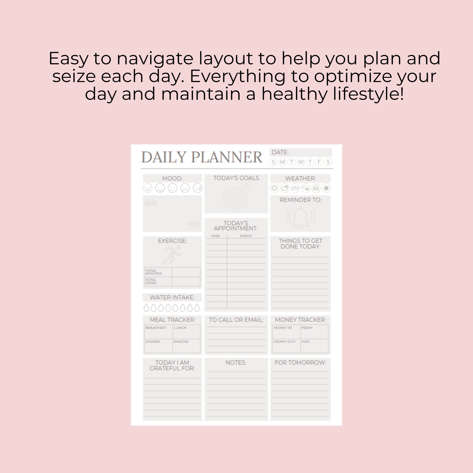 Detailed Daily Planner Daily Planner Goal Tracking - Etsy