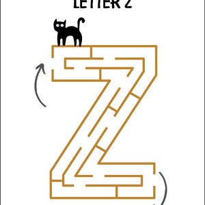 Alphabet Maze Worksheets Printable Instant Download Educational - Etsy