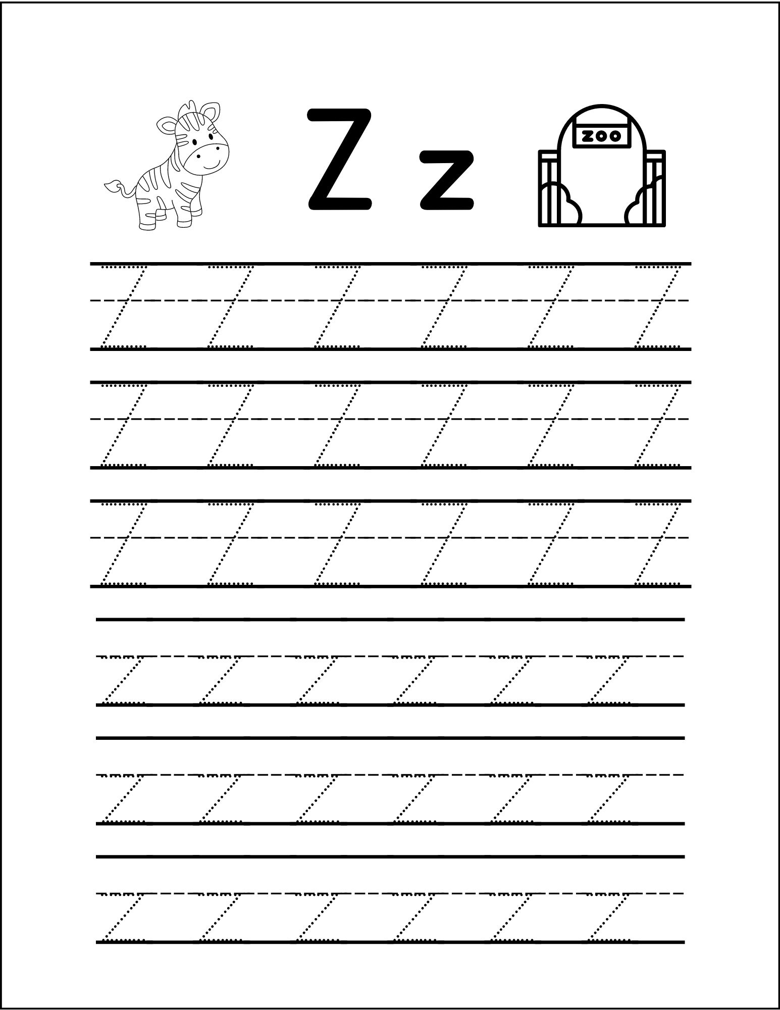 Alphabet Tracing A-Z - Printable Worksheets - Instant Download ...