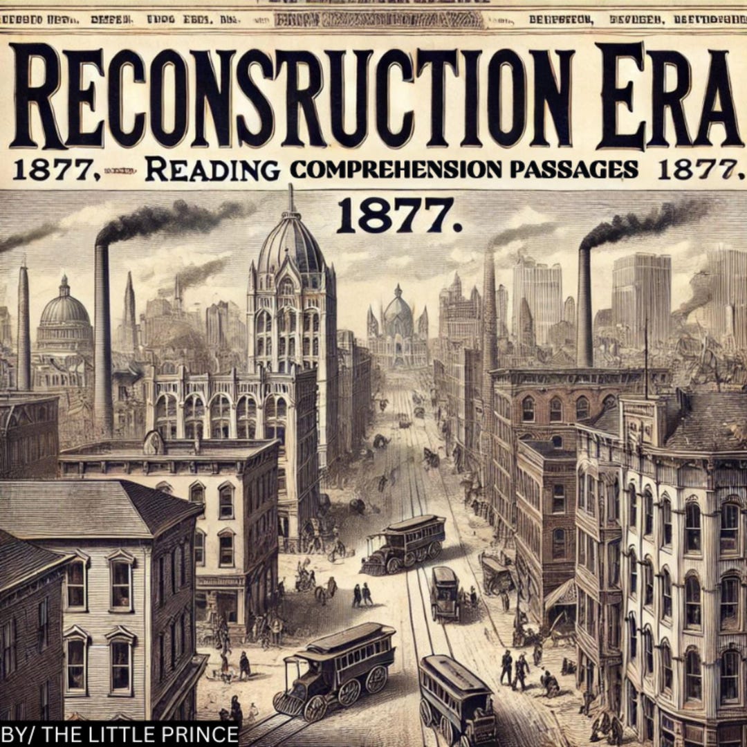 Reconstruction Era Reading Comprehension Passages | Civil War ...
