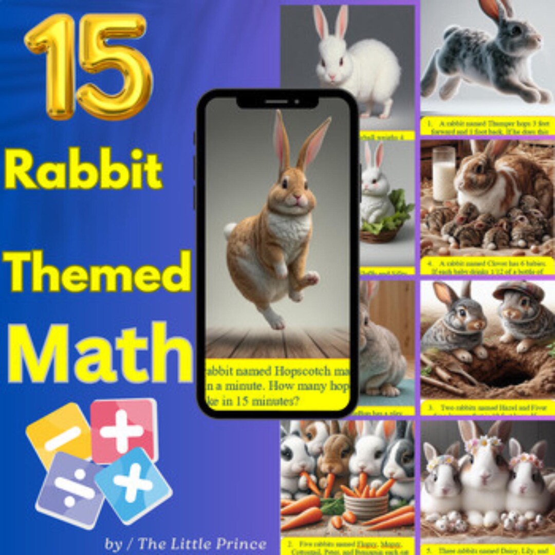 Rabbit Themed Math Worksheets | Farm Animal Fun Math | Elementary ...