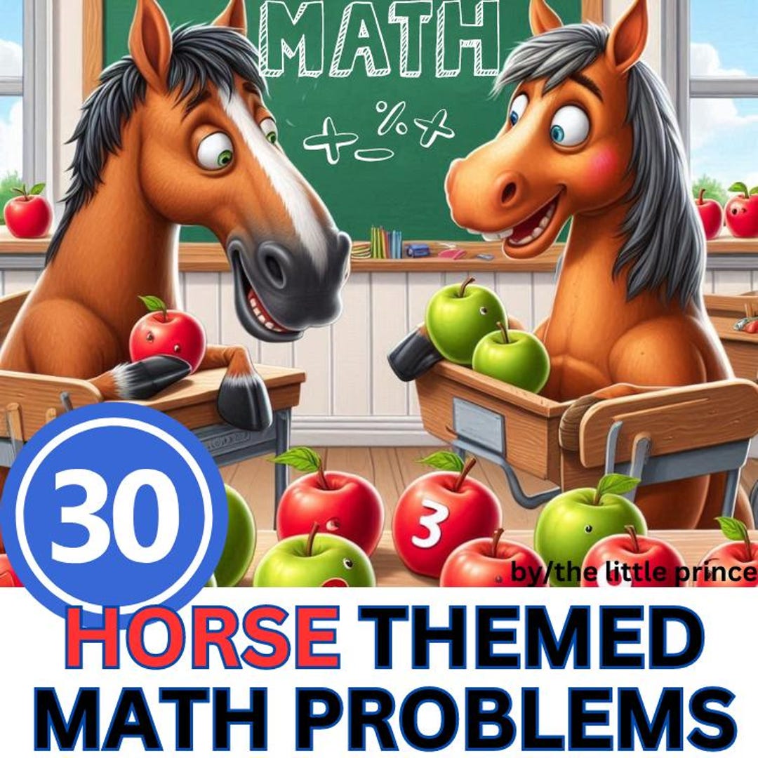 Horse Math Worksheets | Farm Animal Themed Math Activities | Fun Visual ...