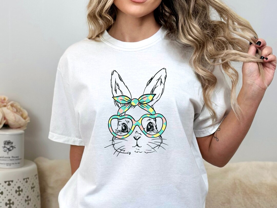 Easter Bunny Shirt for Women, Cute Rabbit T-shirt for Easter, Comfort ...