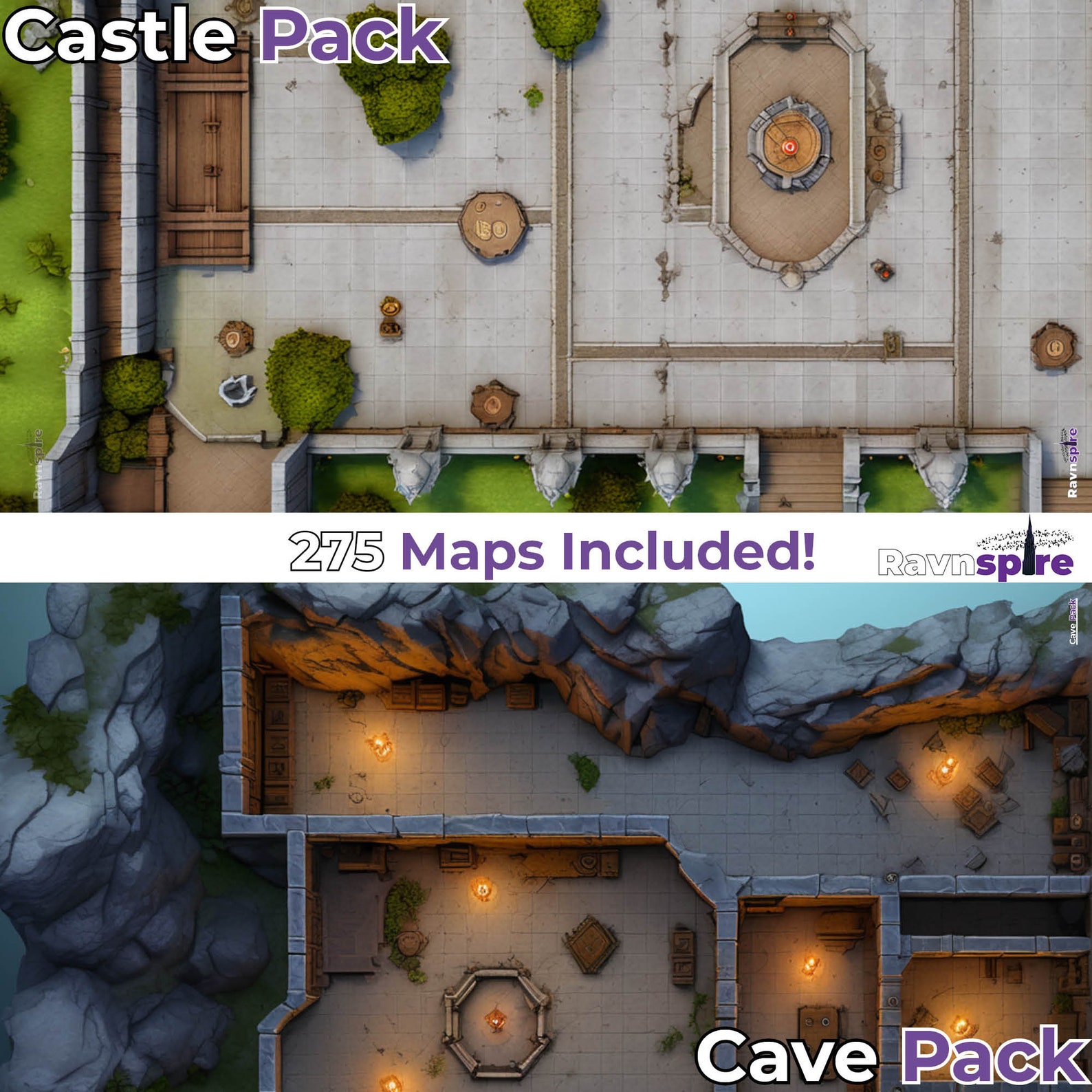 Ravnspire RPG & DND Battle Maps, Background Scenes Bundle, 275 Map ...