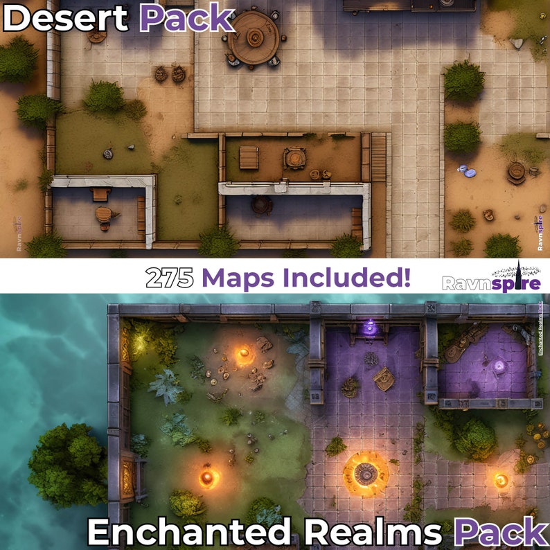 Ravnspire RPG & DND Battle Maps, Background Scenes Bundle, 275 Map ...