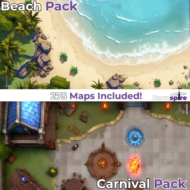 Ravnspire RPG & DND Battle Maps, Background Scenes Bundle, 275 Map ...