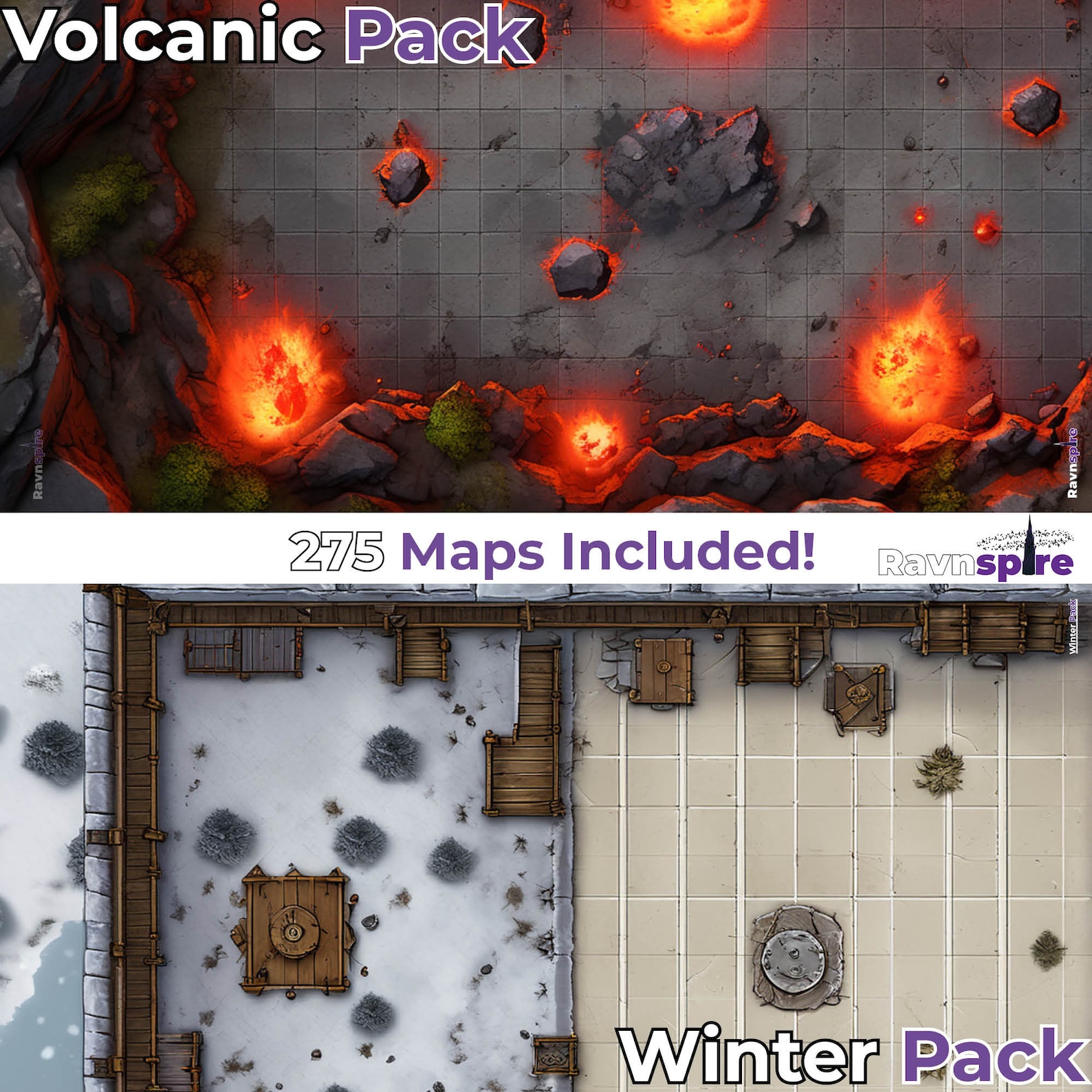 Ravnspire RPG & DND Battle Maps, Background Scenes Bundle, 275 Map ...