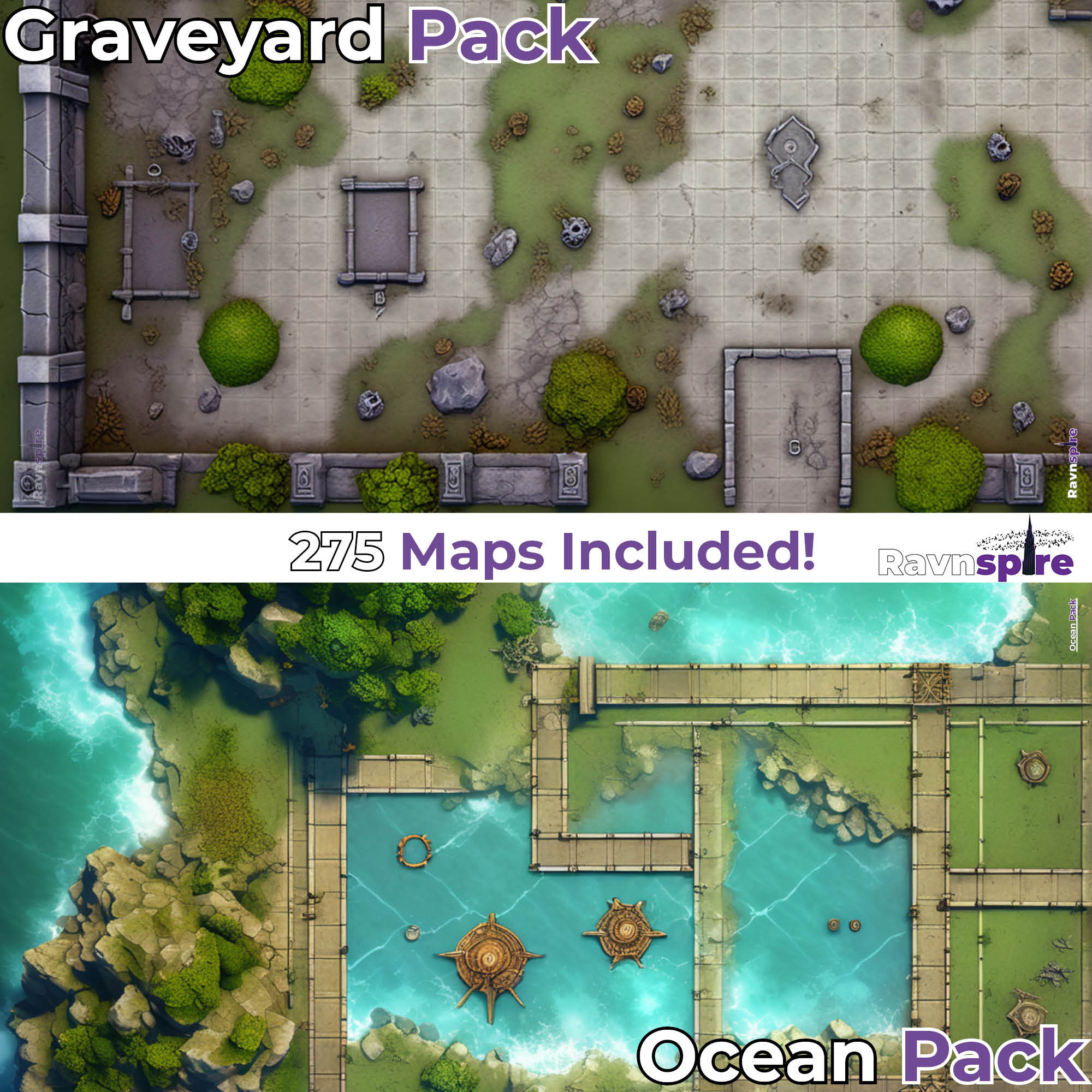 Ravnspire RPG & DND Battle Maps, Background Scenes Bundle, 275 Map ...