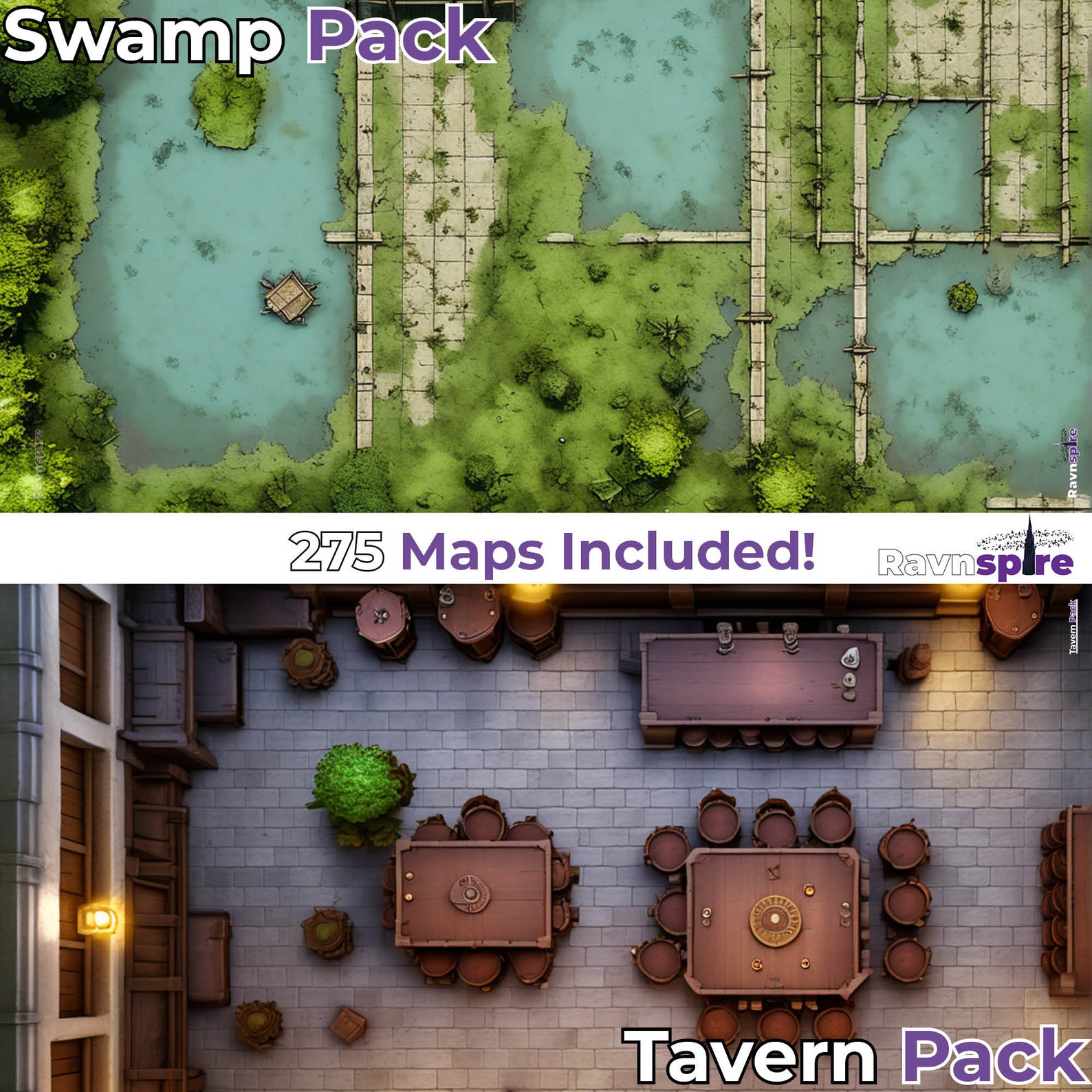 Ravnspire RPG & DND Battle Maps, Background Scenes Bundle, 275 Map ...